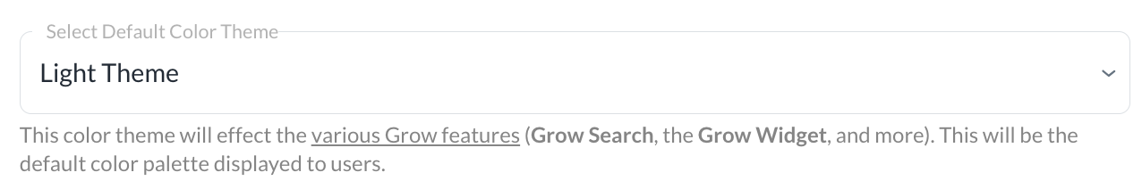 Grow Color Scheme Settings – Grow