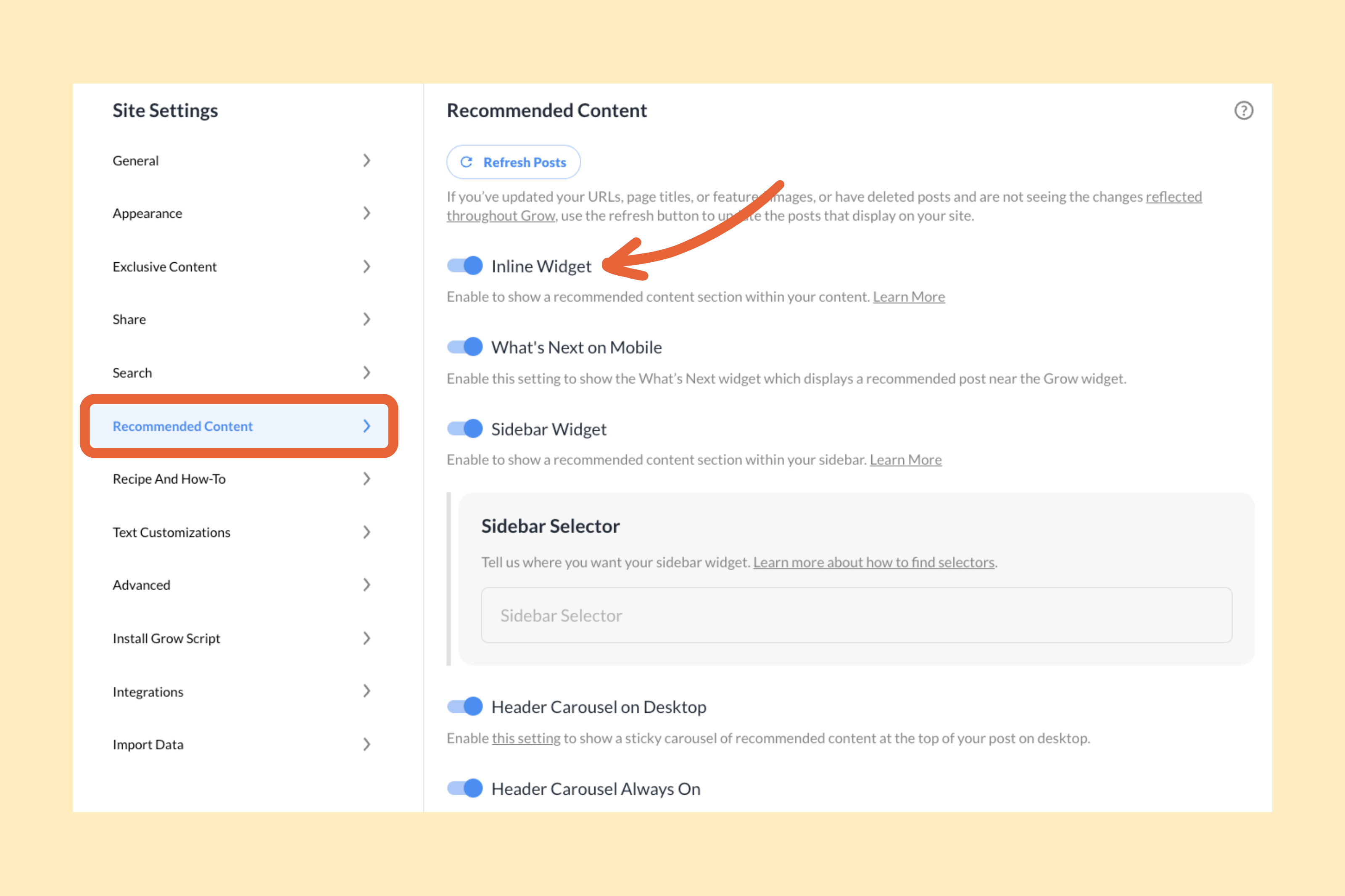 Inline Recommended Content – Grow