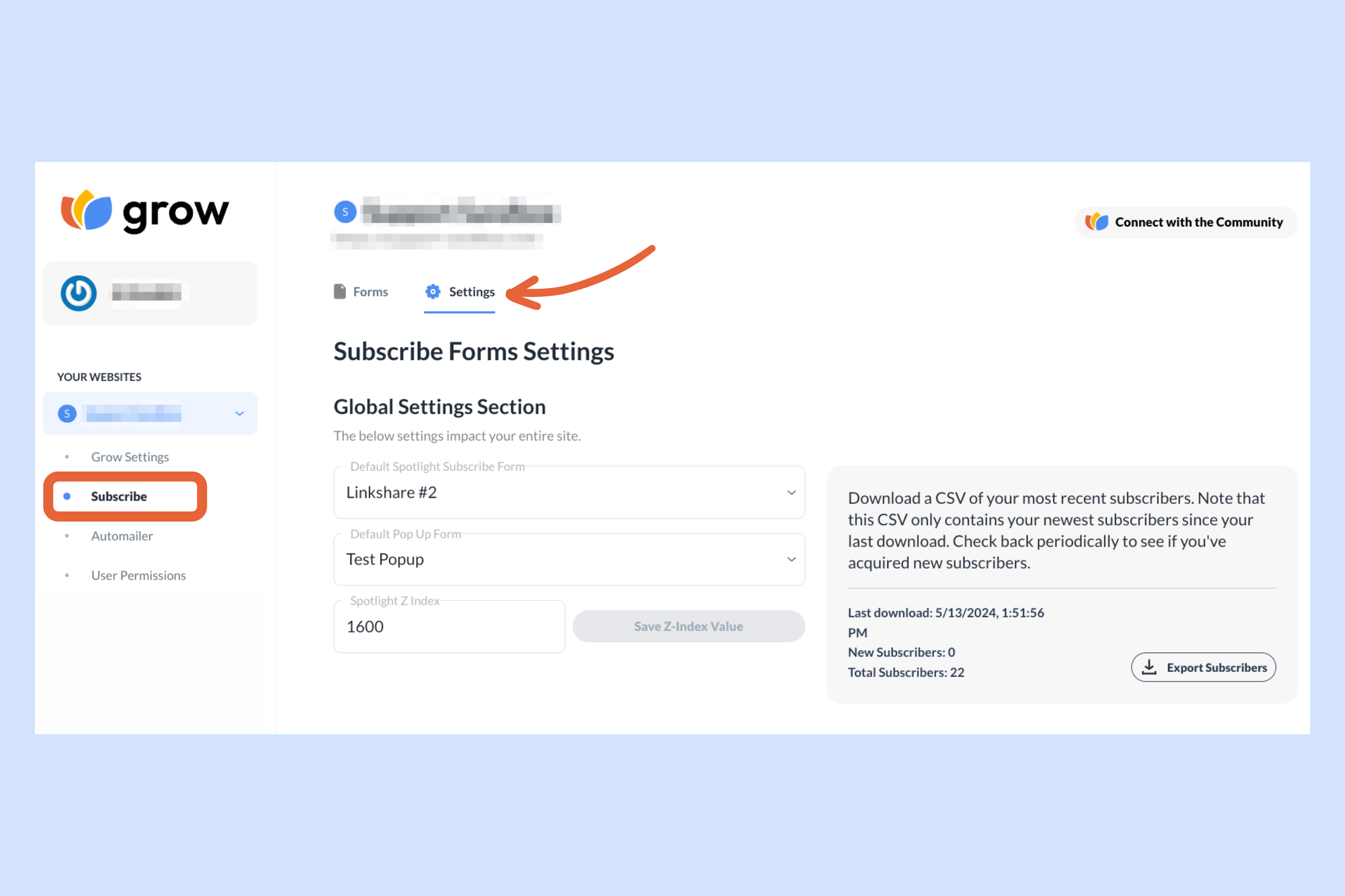 Adjusting Spotlight Subscribe Form Density – Grow