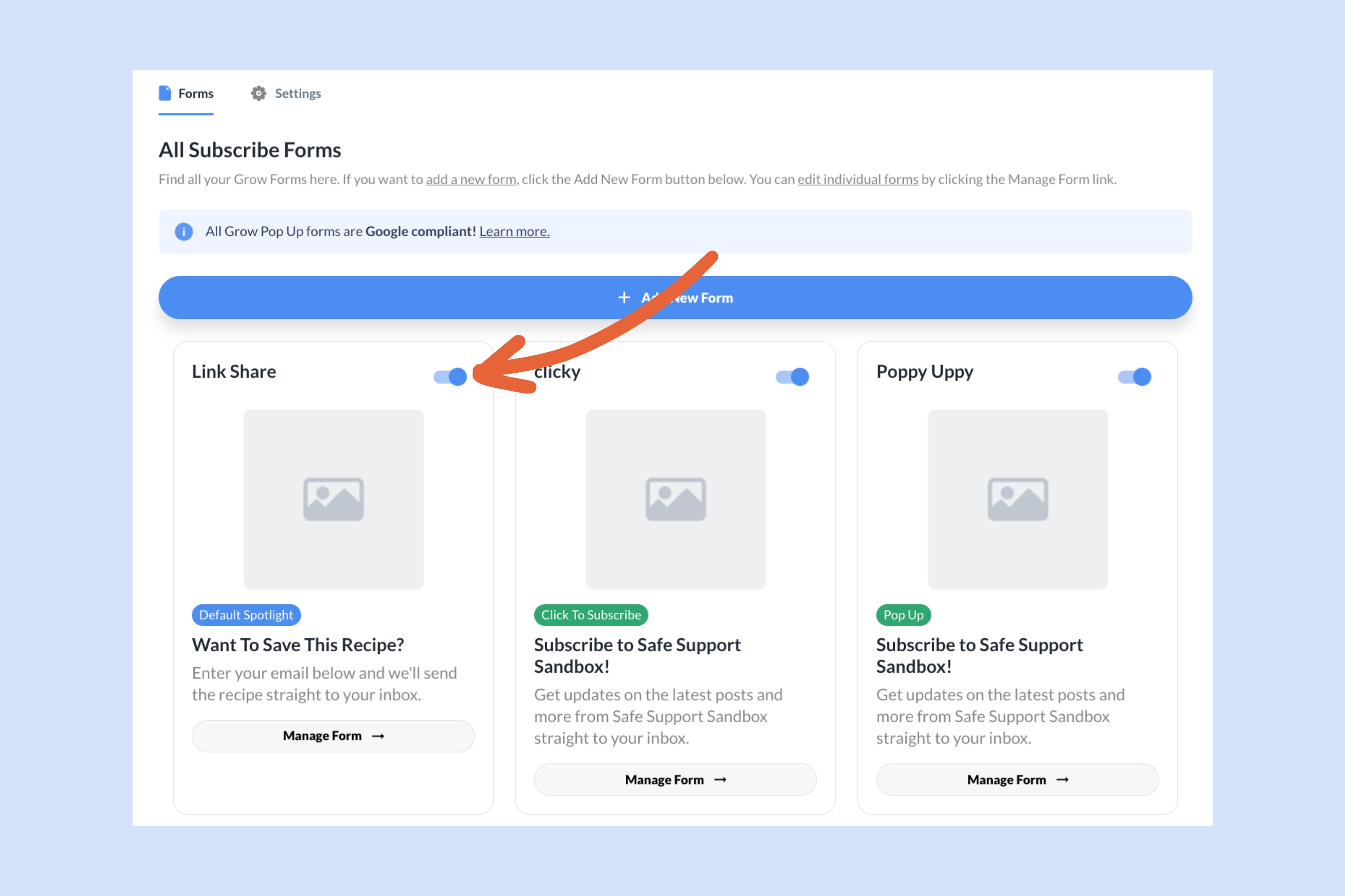 How to Change Your Default Subscribe Forms – Grow