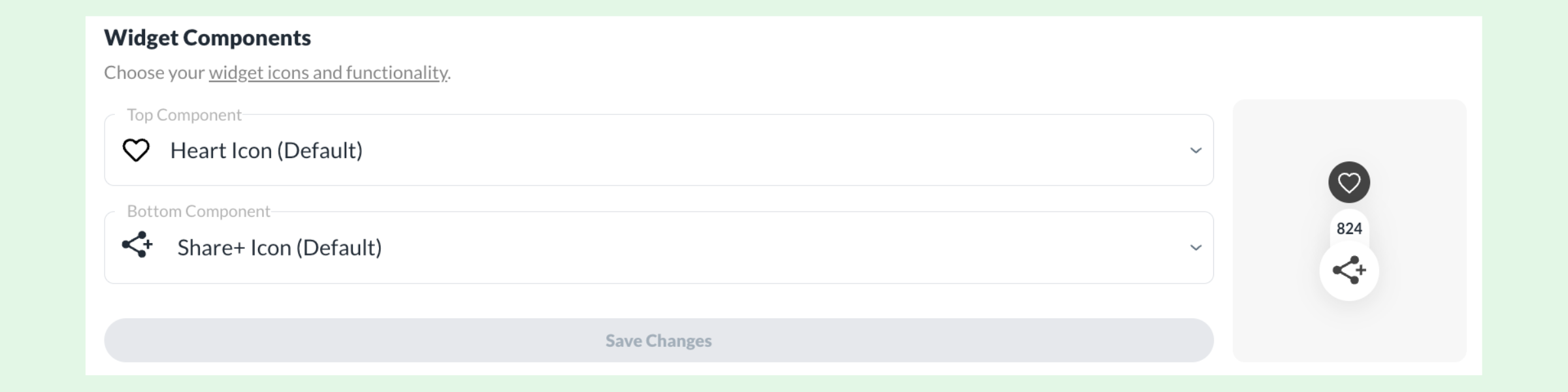 Widget Component Settings – Grow