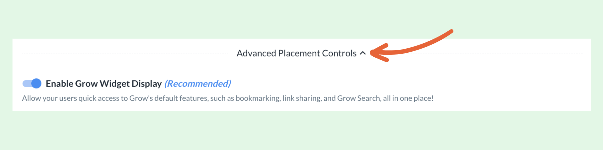 Widget Component Settings – Grow