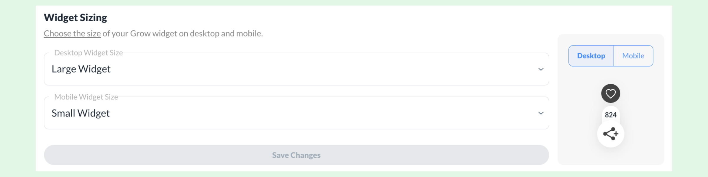Widget Component Settings – Grow Widget Component Settings – Grow