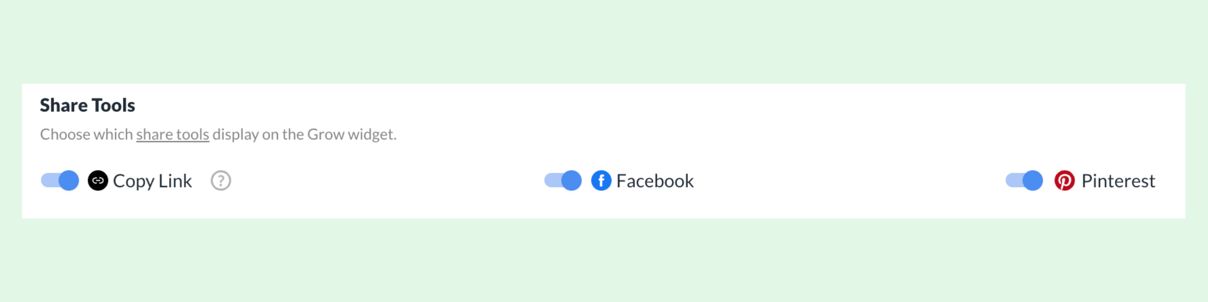 Share Settings – Grow